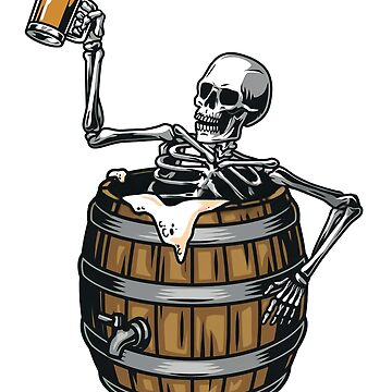 "skeleton drinking beer" Art Board Print for Sale by bisly | Redbubble