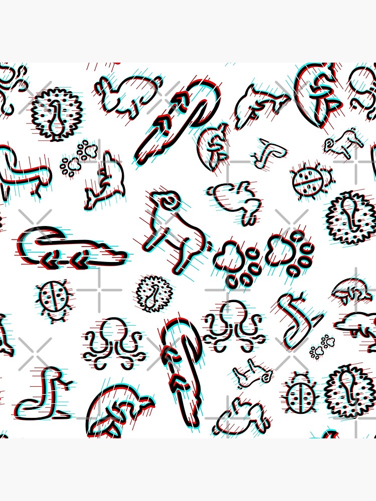 "Glitch Animal Icons" Poster by Maupi | Redbubble