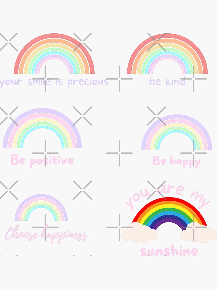 "Aesthetic pastel rainbow - sticker pack - motivational, inspiring ...