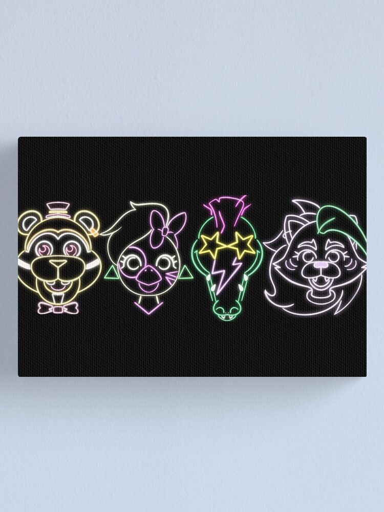 "Five nights at freddy’s security breach neon signs" Canvas Print by E ...