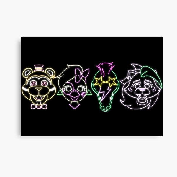 "Five nights at freddy’s security breach neon signs" Canvas Print by E ...