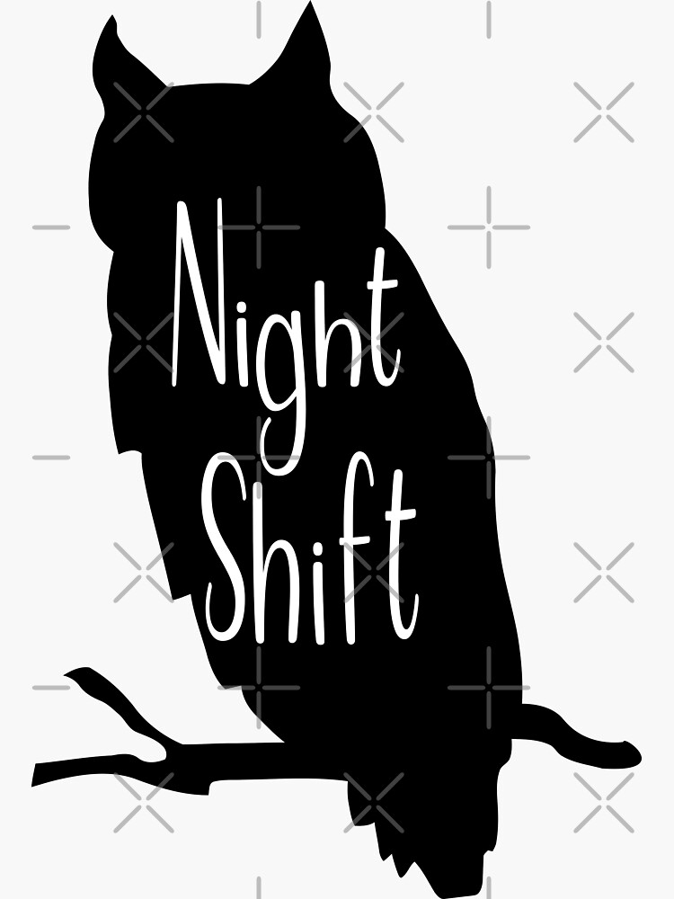 "Night shift owl" Sticker for Sale by Artvitycreator | Redbubble