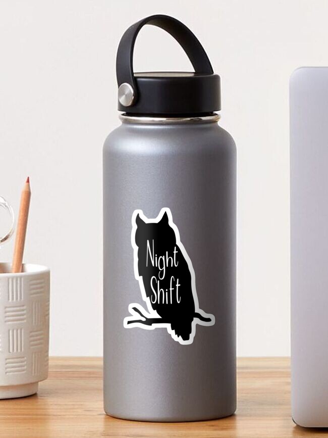 "Night shift owl" Sticker for Sale by Artvitycreator | Redbubble