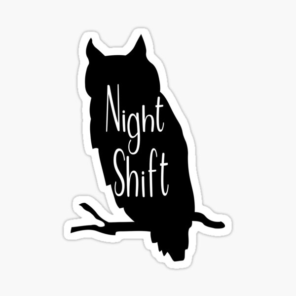 "Night shift owl" Sticker for Sale by Artvitycreator | Redbubble