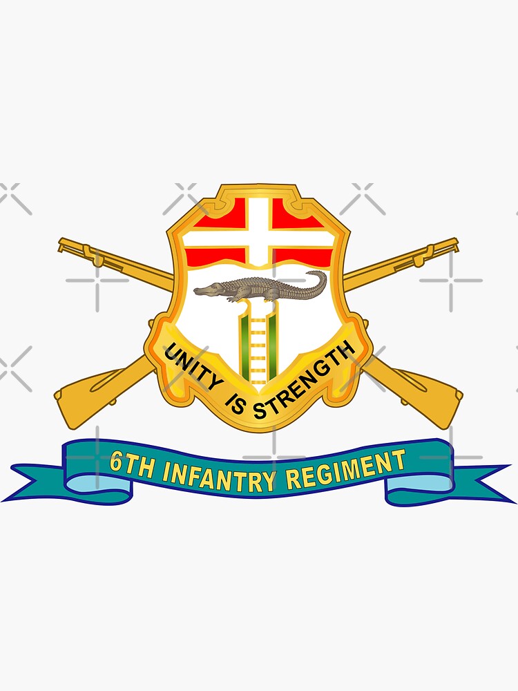 "Army - 6th Infantry Regiment - DUI w Br - Ribbon X 300" Sticker for ...