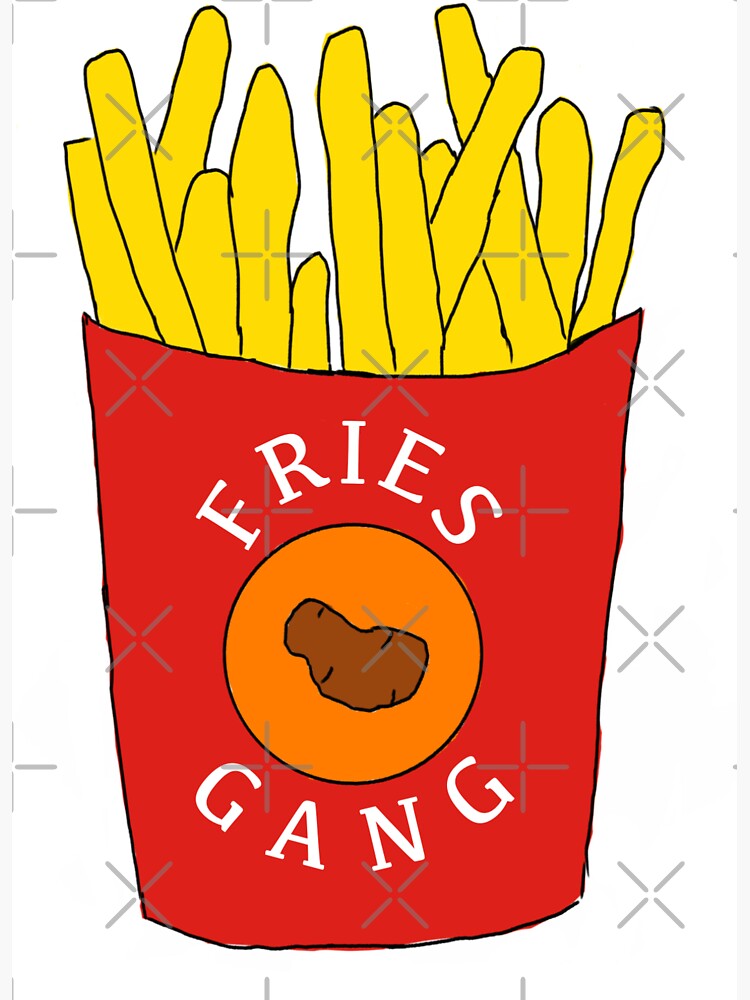 "FRIES GANG" Sticker for Sale by Jayxxka | Redbubble