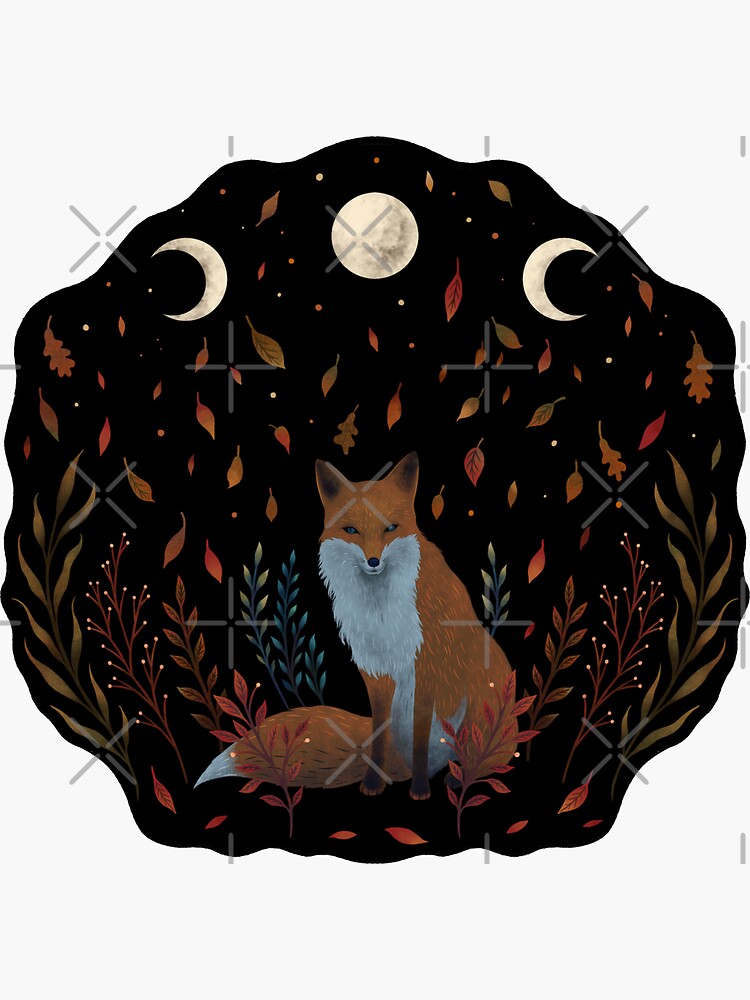 "Autumn Fox " Sticker for Sale by episodicDrawing | Redbubble