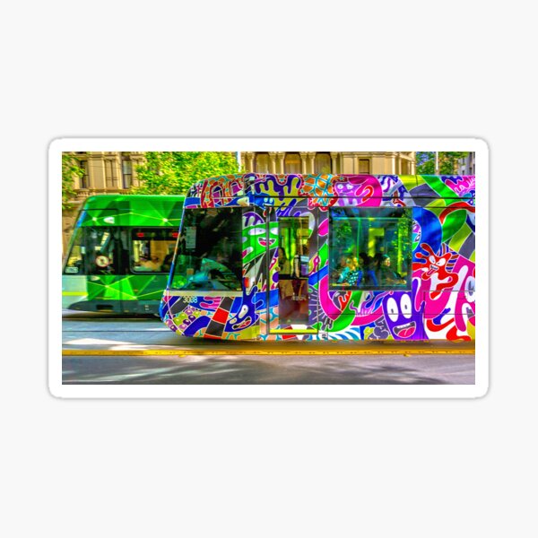 "Tram Races on Collins Street, Melbourne" Sticker for Sale by ...