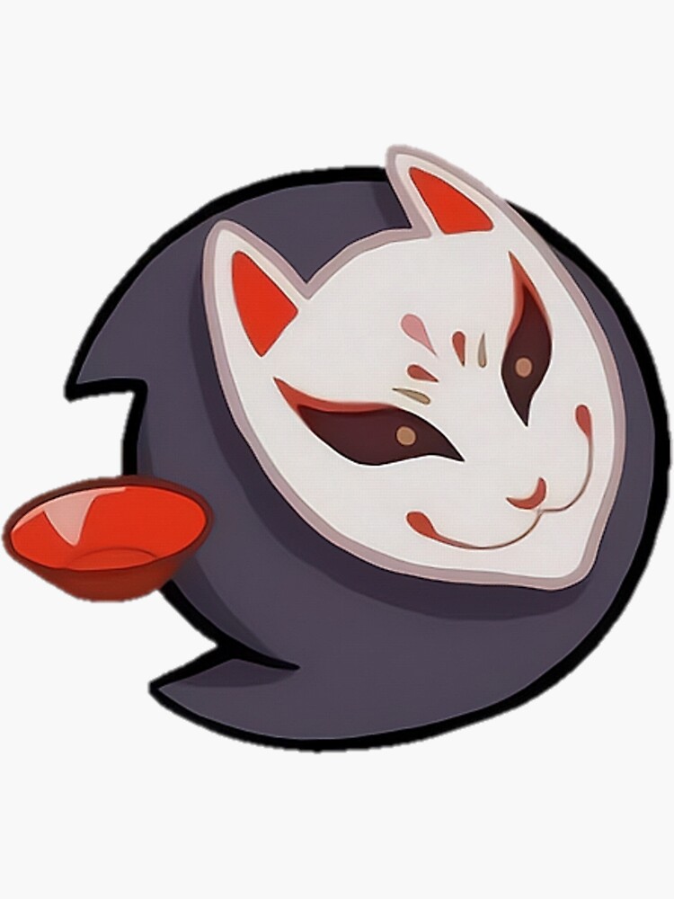 "Reaper in a kitsune fox || Calli" Sticker for Sale by AszaAri | Redbubble