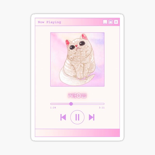 "Cat Music Player" Sticker for Sale by ana-eva | Redbubble