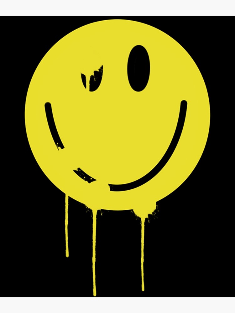 "drippy smiley face " Poster for Sale by StokedLaa | Redbubble