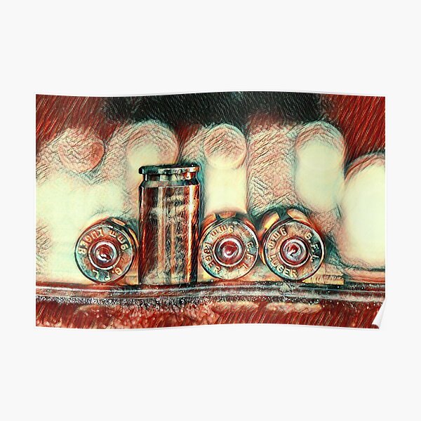 "9mm, cartridge type, cartridge, gun" Poster by Frankworksart | Redbubble