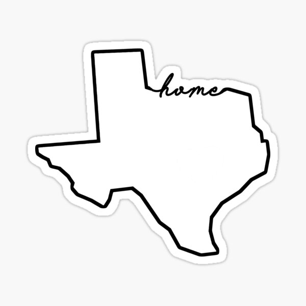 "Texas Home State Map Outline" Sticker for Sale by Spoof-Tastic | Redbubble