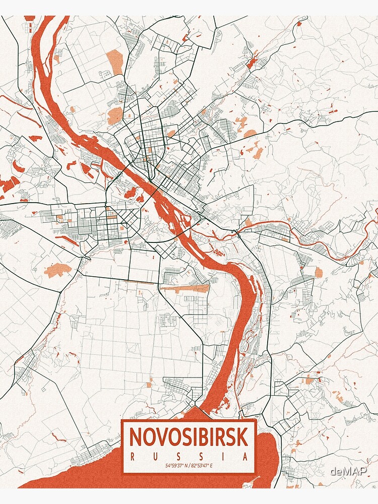 "Novosibirsk City Map of Serbia, Russia - Bohemian" Poster for Sale by ...