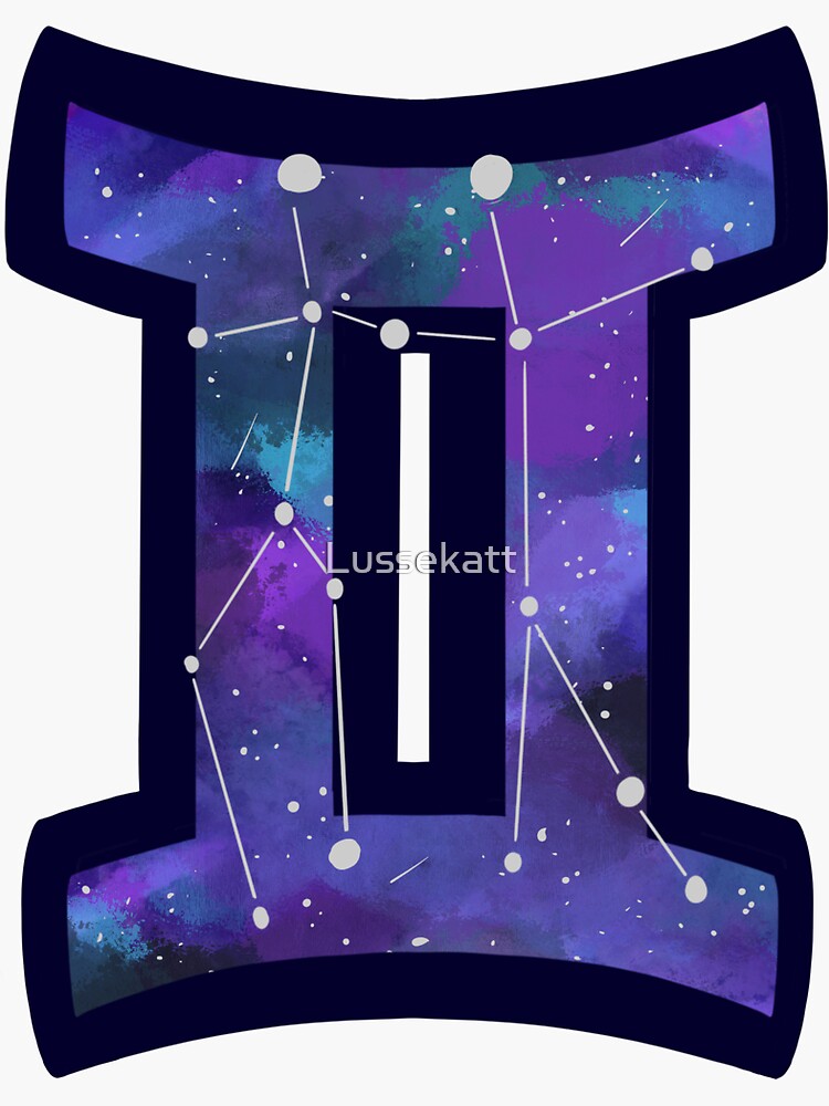 "Gemini zodiac sign, blue outline" Sticker for Sale by Lussekatt ...