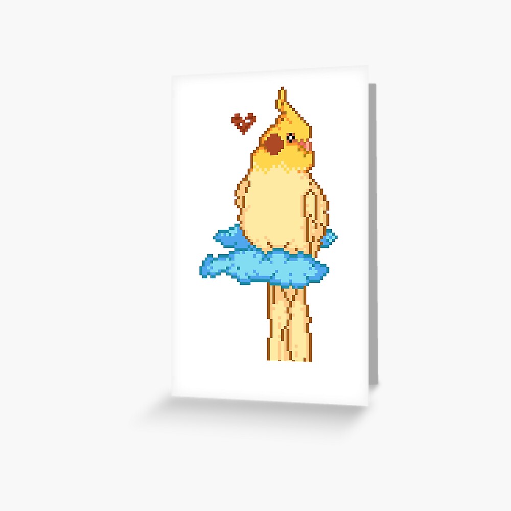 Tarjetas de felicitación «Cute Pixel Cockatiel en una nube | Amante del ...
