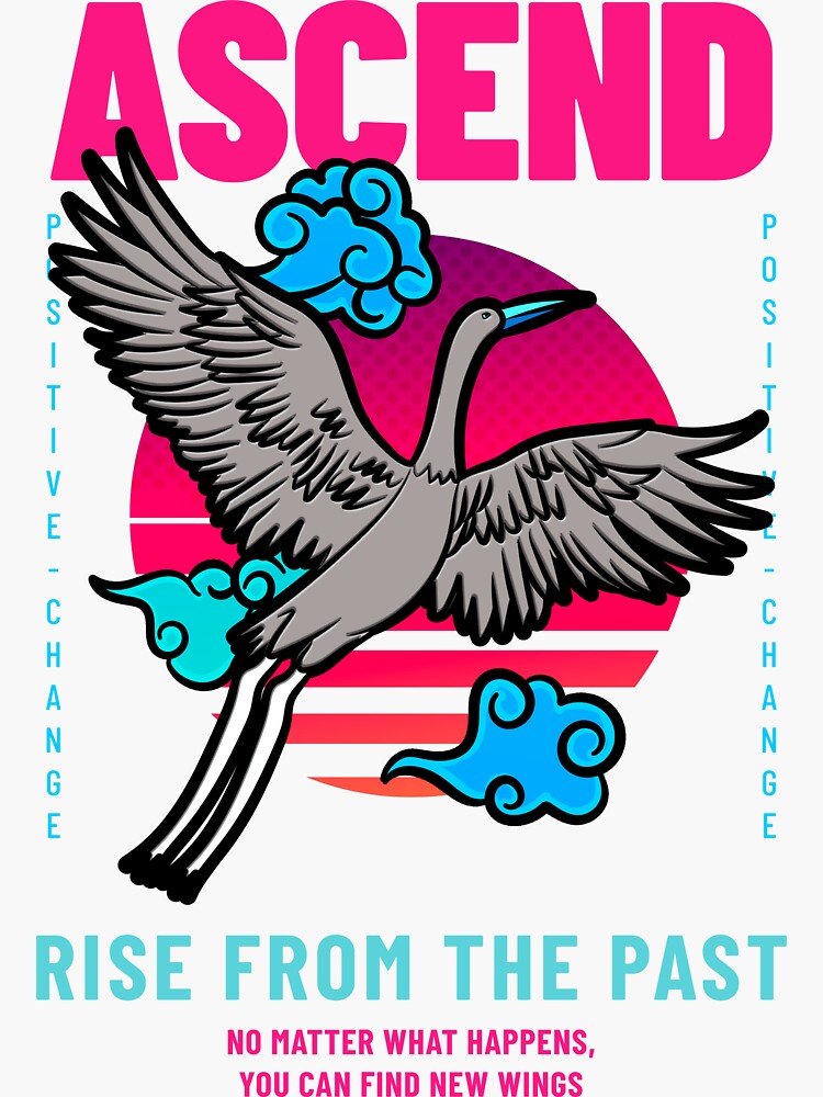 ""ASCEND" Retro Motivational Design" Sticker by DraeconPrints | Redbubble