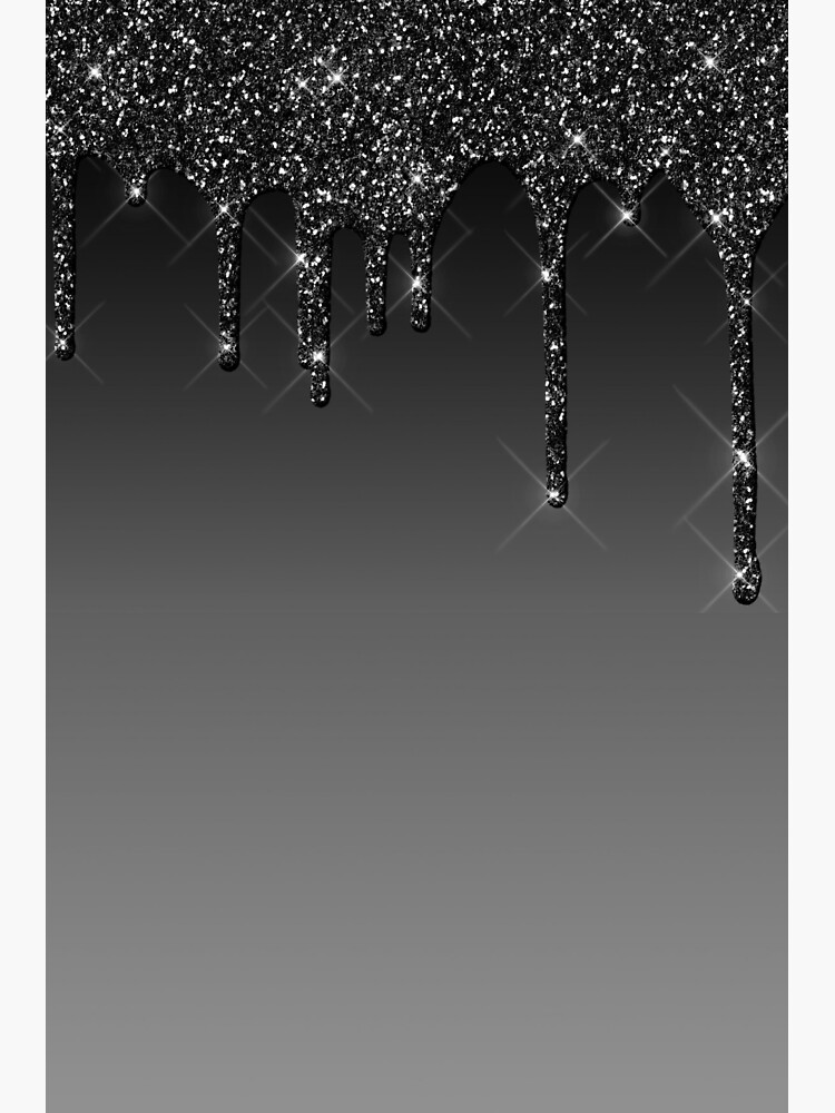 "Black and Gray Dripping Glitter " Sticker by JGVentures | Redbubble