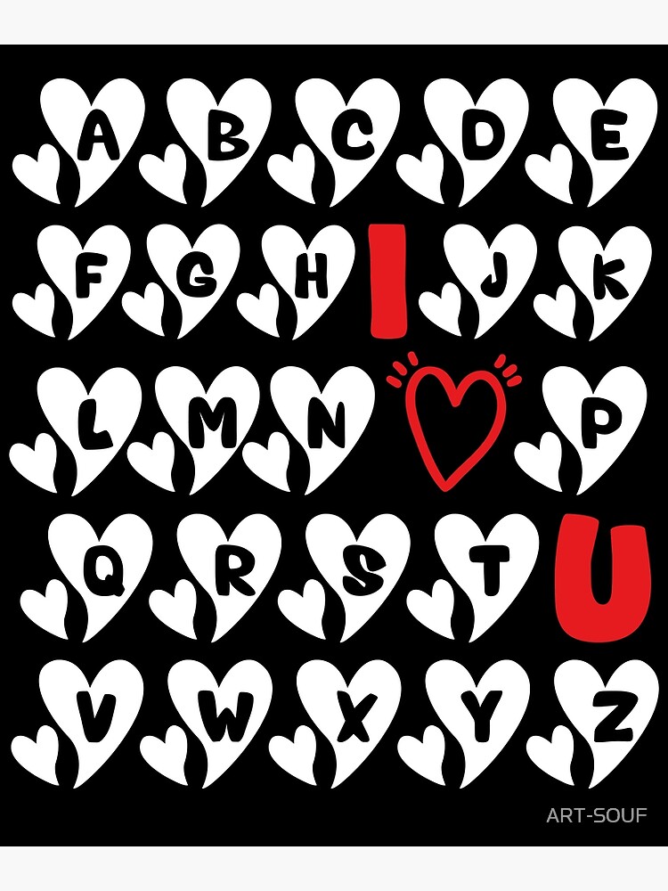"ABC Alphabet I Love You English Teacher Valentines day Letters in ...