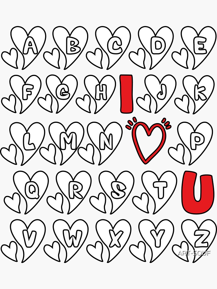 "ABC Alphabet I Love You English Teacher Valentines day Letters in ...