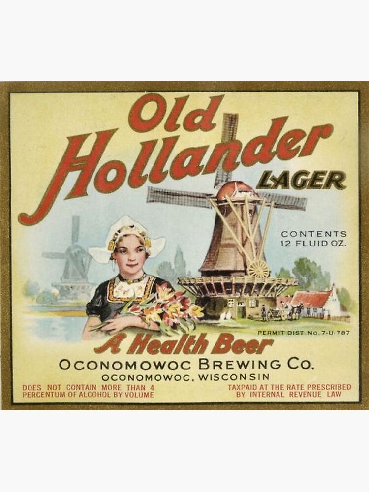 "Old Hollander Lager" Sticker for Sale by uniquenostalgia | Redbubble
