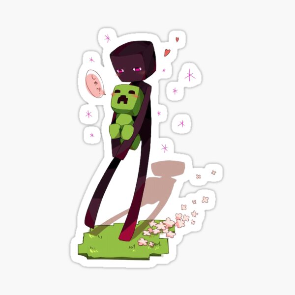 "Cute Minecraft Enderman and Creeper" Sticker by ddkart | Redbubble