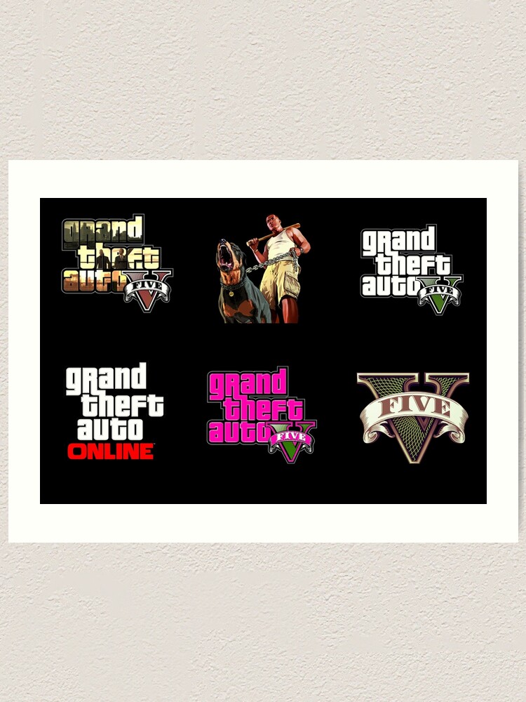 "Grand Theft Auto Logos:Grand Theft Auto V Big Sticker Pack" Art Print ...