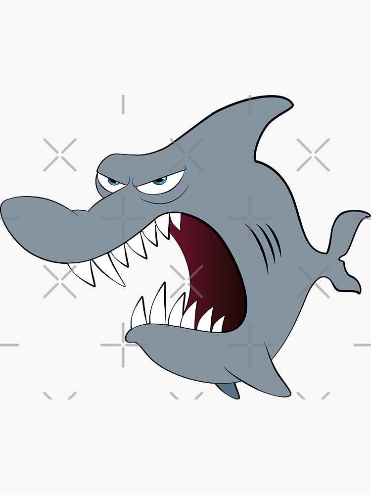 "Angry Shark" Sticker by medunetix | Redbubble