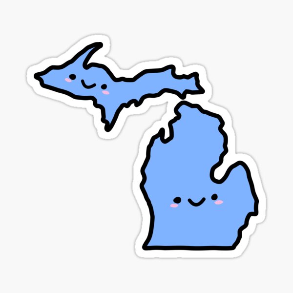 "cute michigan smiley face" Sticker for Sale by williamiyov | Redbubble