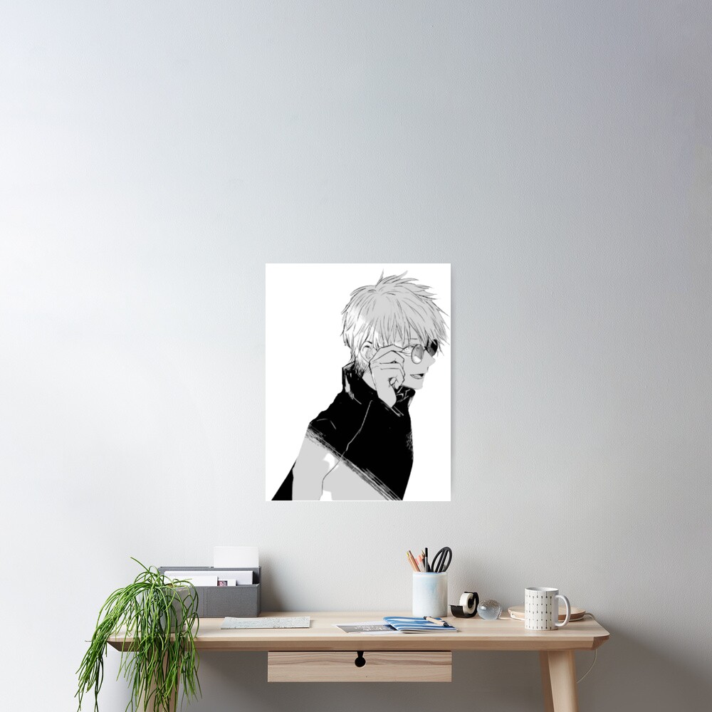 "Satoru Gojo wearing glasses and being sassy" Poster for Sale by abdou ...