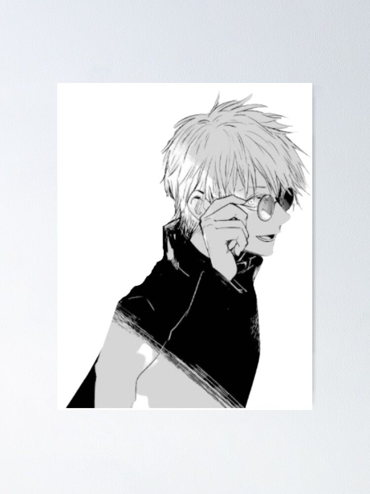 "Satoru Gojo wearing glasses and being sassy" Poster for Sale by abdou ...