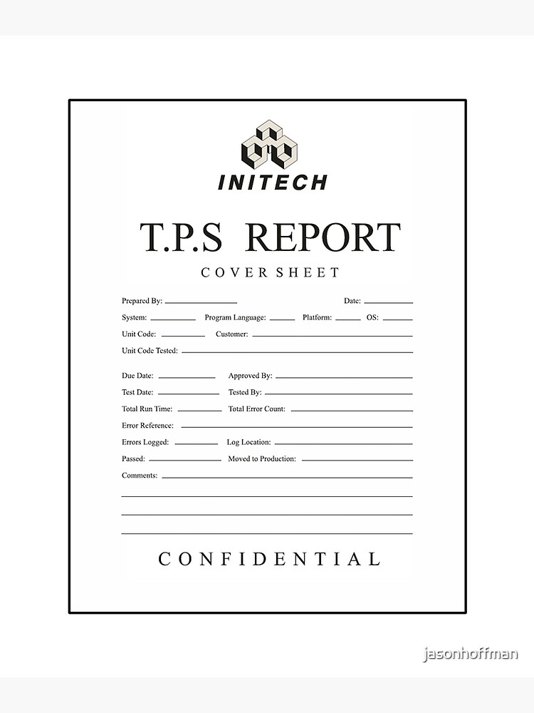 "TPS report cover sheet initech" Poster by jasonhoffman | Redbubble