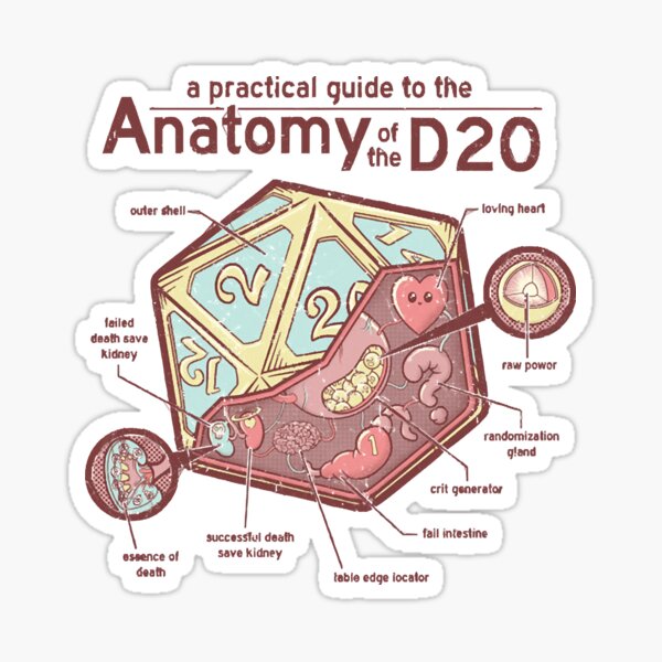 "Anatomy of the D20" Sticker by shopJiOs | Redbubble