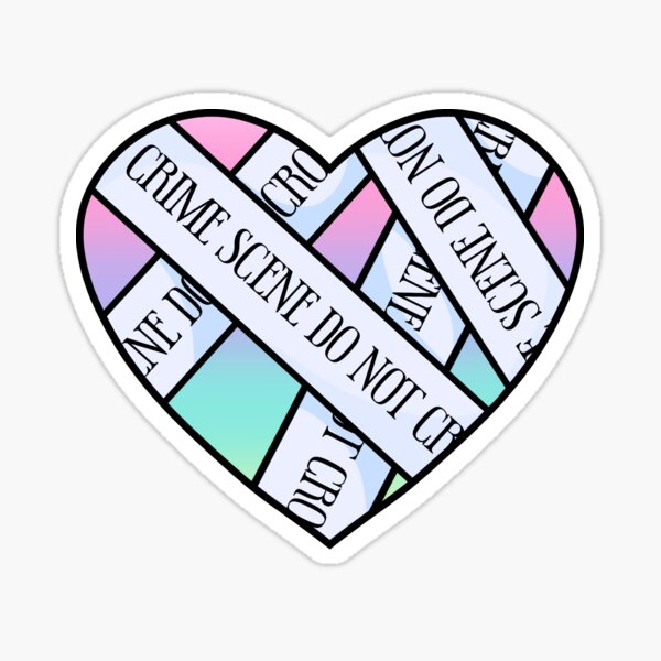 "Crime scene heart " Sticker by pizzafairy | Redbubble