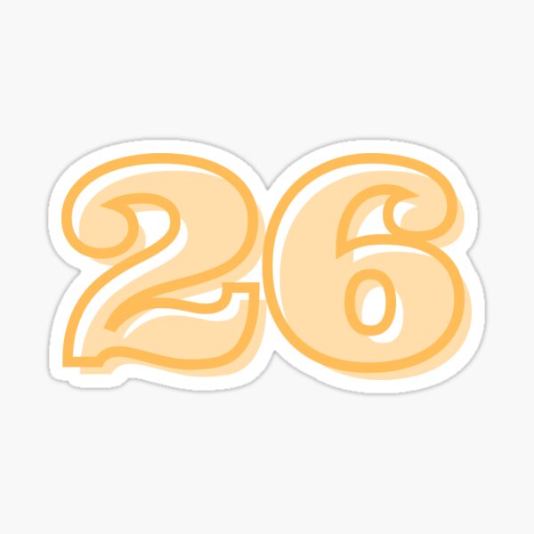 "Number Twenty Six (26)" Sticker for Sale by countthenumbers | Redbubble