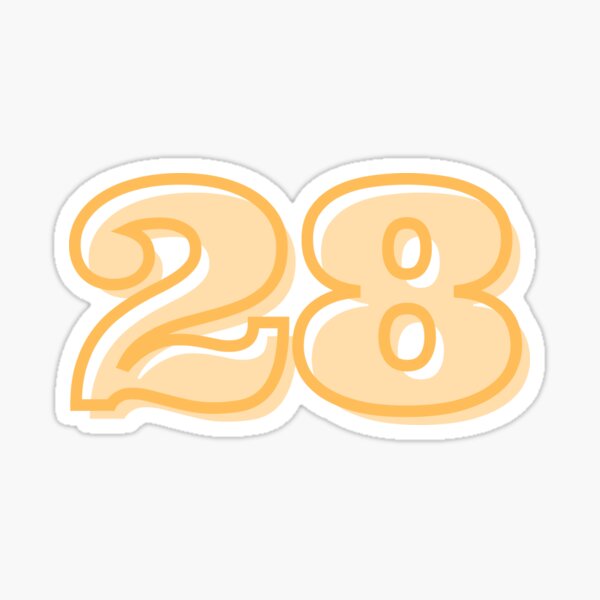 "Number Twenty Eight (28)" Sticker for Sale by countthenumbers | Redbubble