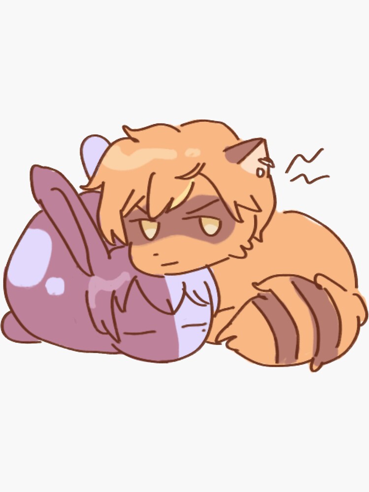 "Akitoya raccoon and bun" Sticker for Sale by astrobingus | Redbubble