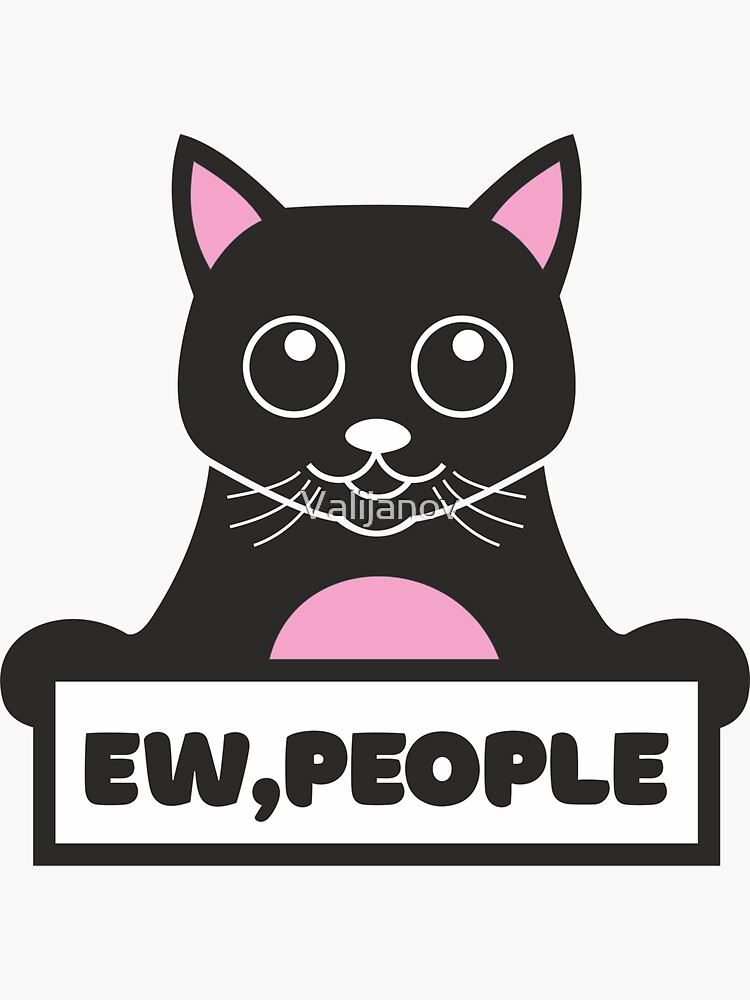 "cat, ew people, animals, pet, symbol, " Sticker by Valijanov | Redbubble