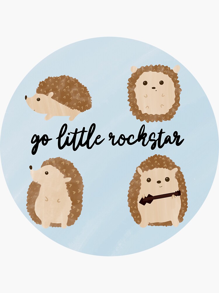 "Go Little Rockstar Hedgehog" Sticker for Sale by mle28 | Redbubble