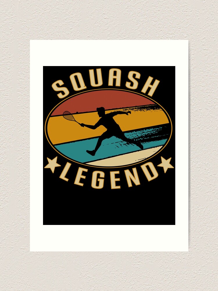"Vintage Retro Squash Legend - Squash Player Squashing" Art Print for ...