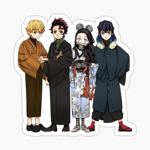 "Demon Slayer : Zenitsu, Tanjiro, and Inosuke" Sticker by sacorashop ...