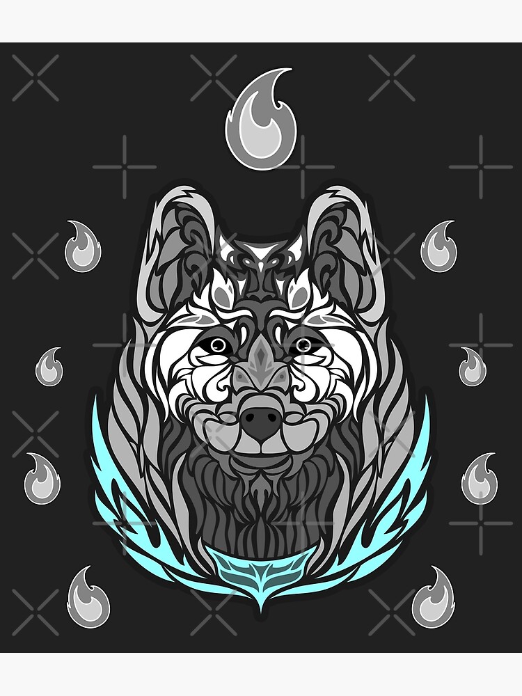 "Silver wolf face drawing, mandala" Poster for Sale by zak00aria ...