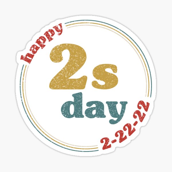 "Happy Twosday Funny Twos Day Retro Vintage " Sticker for Sale by ...