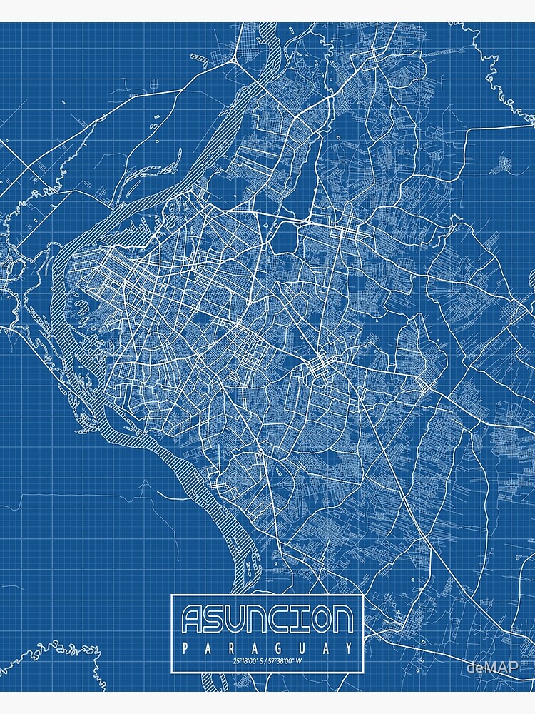 Lámina fotográfica «Mapa de la ciudad de Asunción de Paraguay ...