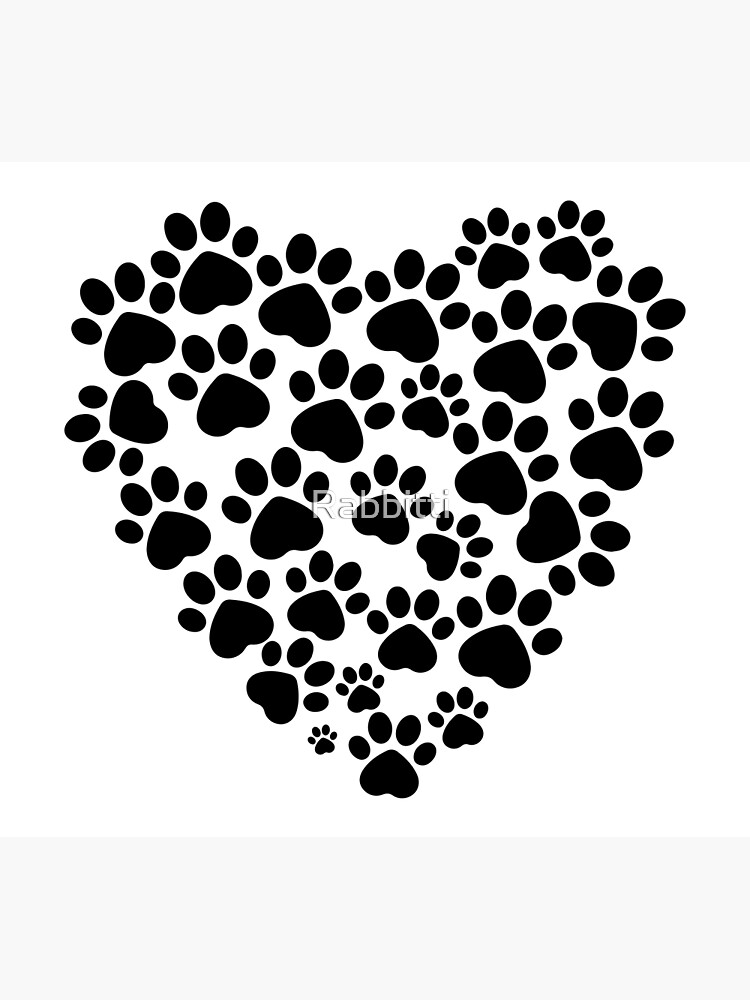 Lámina artística «Corazón de patas de mascotas | Mi San Valentín tiene ...