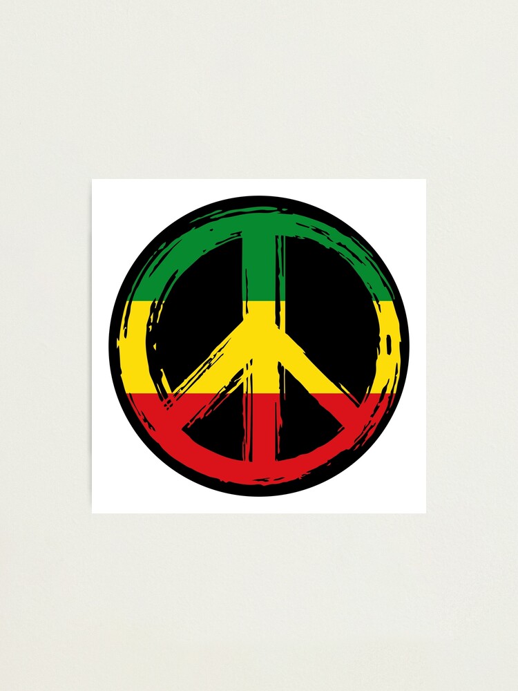 Lámina fotográfica «Símbolo de paz con los colores de la bandera ...