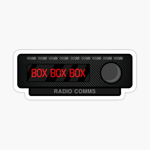 "Box Box Box Pit Radio Button Design" Sticker for Sale by davidspeed ...