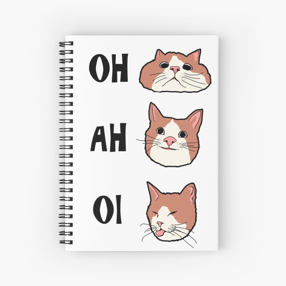 "OH AH OI viral tik tok trend - funny cat meme" Spiral Notebook by ...