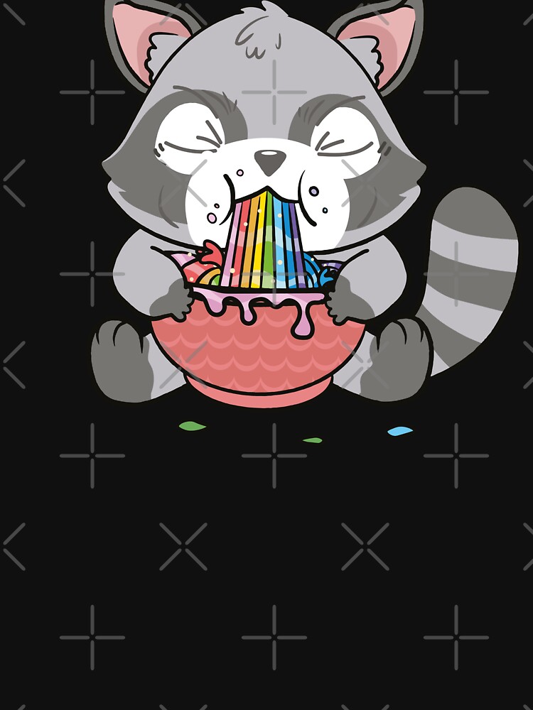 "Raccoon Rainbow Vomit Ramen Vomiting Rainbow" T-shirt for Sale by ...
