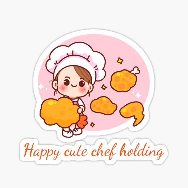 "Happy cute chef Girl" Sticker by OnlyForYouNow | Redbubble